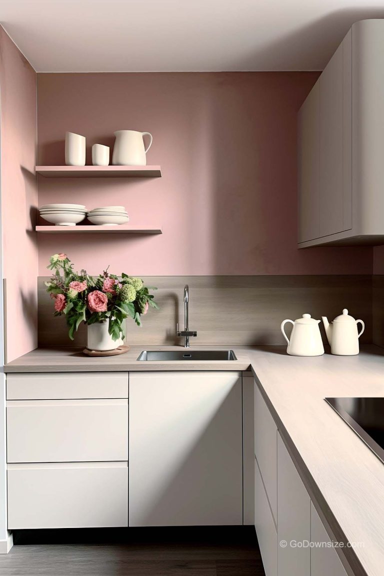 20 Dusty Rose Kitchen Designs (Small Spaces) | GoDownsize