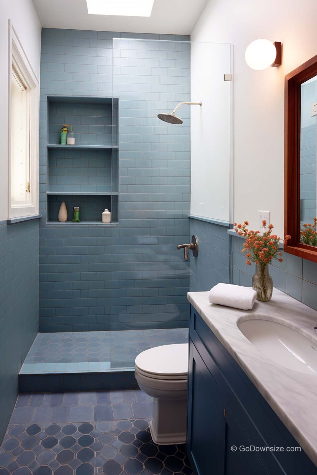 Blue Bathrooms: 26 Stylish Ideas for Small Spaces | GoDownsize