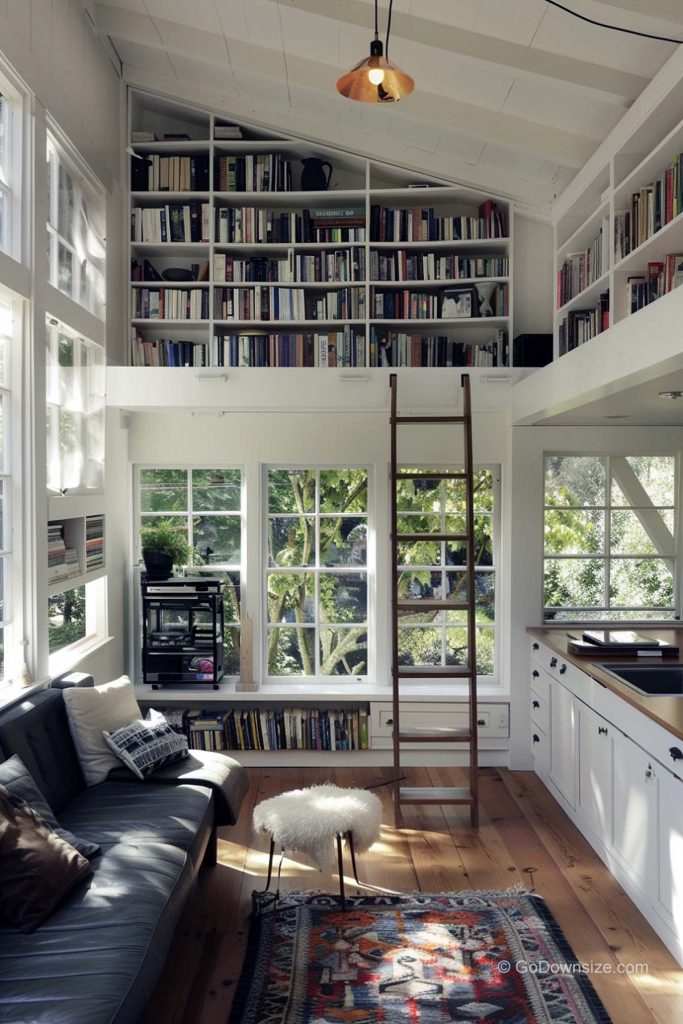 18 Bookshelves With Ladders That Look Amazing | GoDownsize