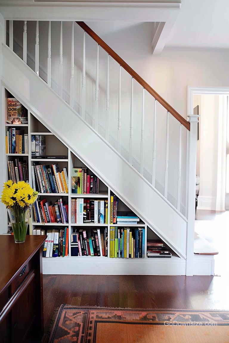 28 Under-Stairs Bookshelves That Look Amazing | GoDownsize