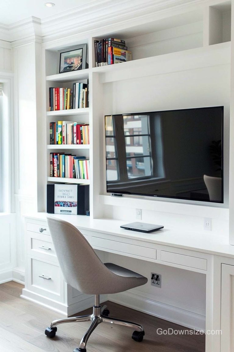27 Bookshelves With TVs That Look Amazing | GoDownsize