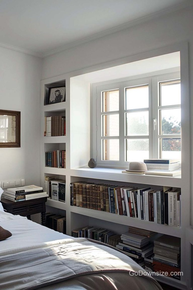 17 Bookshelves Under-Window That Look Amazing | GoDownsize