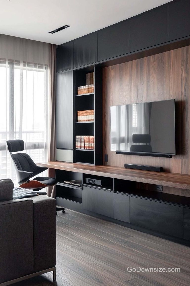 27 Bookshelves With TVs That Look Amazing | GoDownsize
