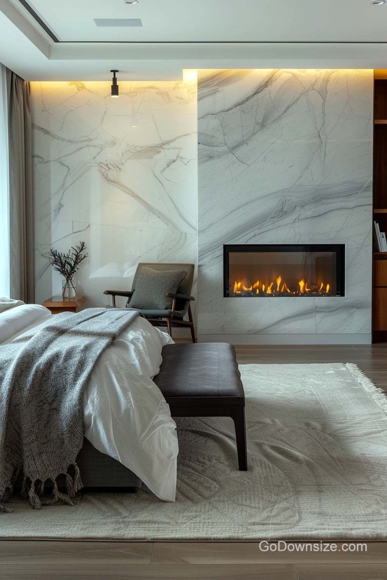 19 Bedrooms With Electric Fireplaces That Look Great | GoDownsize
